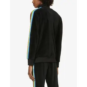 Palm Angels Rainbow Logo-Print Velour Tracksuit Jacket - Black